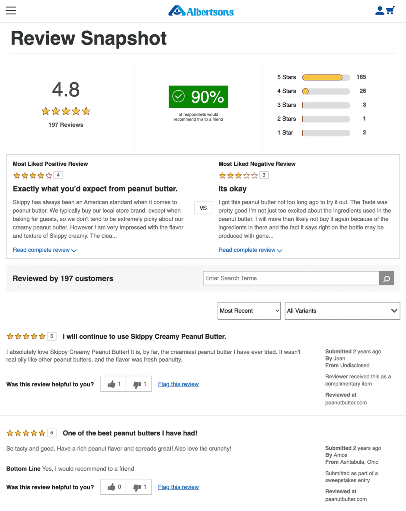 Albertsons Companies Review Syndication Program - PowerReviews